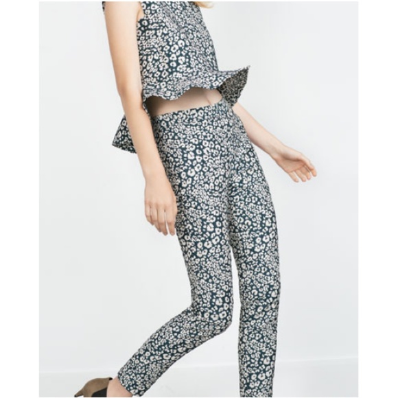 Zara | Pants & Jumpsuits | Zara Leopard Print Set Pants Top | Poshmark